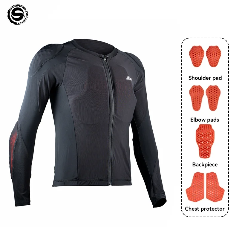 Star-Field-Knight-Black-Motorcycle-Armor-Jacket-Close-Fitting-Summer ...