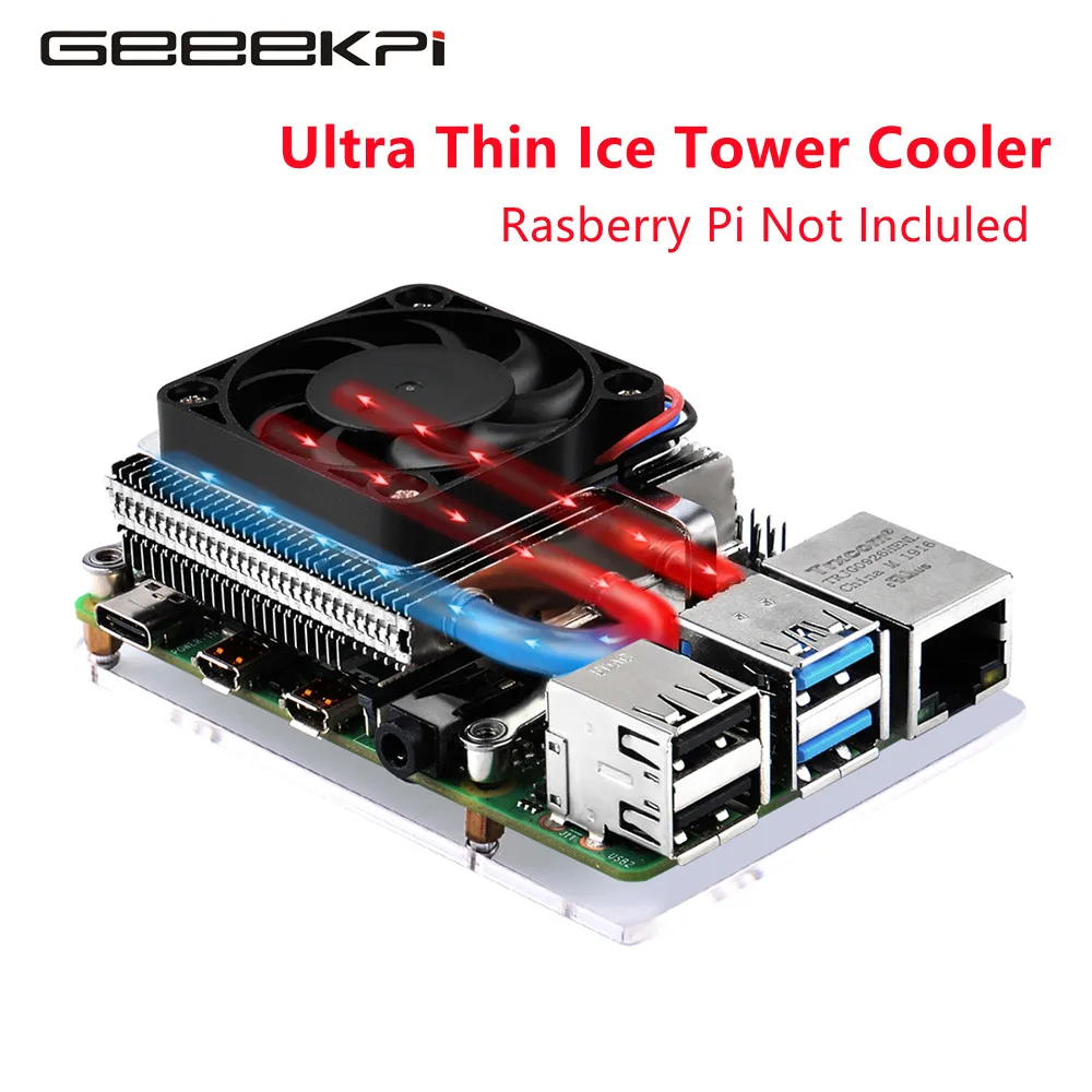 Geeekpi New Ultra Thin Low-ProfileIce Tower CPU Cooling Fan Radiator Heatsink Cooler for ...