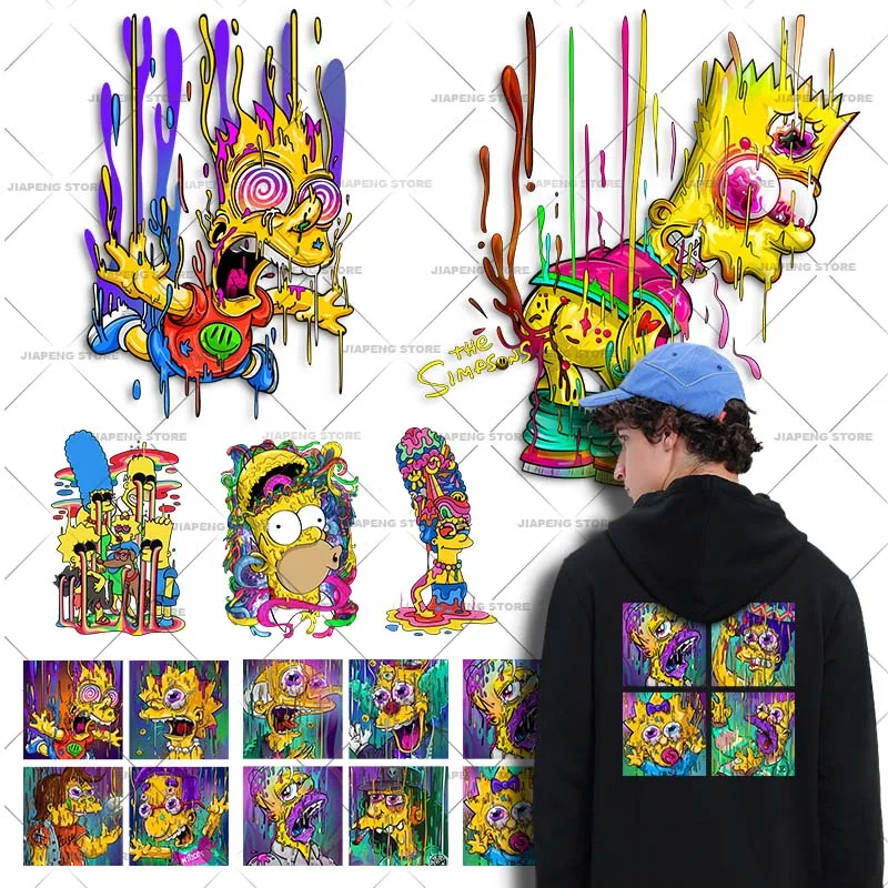 Heat Transfer Stickers Clothing Simpsons | Iron Patches Clothes Heat ...