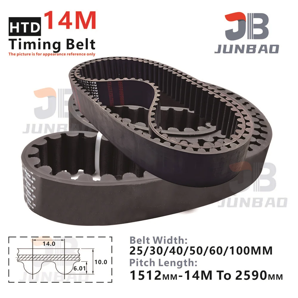 HTD-14M-High-Quality-Rubber-Driving-Belt-Pitch-Length-LP-1512-To-2590M ...