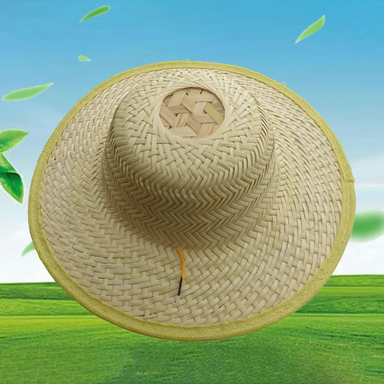 Bamboo-Braided-Hat-Crafting-Handicraft-Wall-Decoration-Sun-Hat-Chinese ...