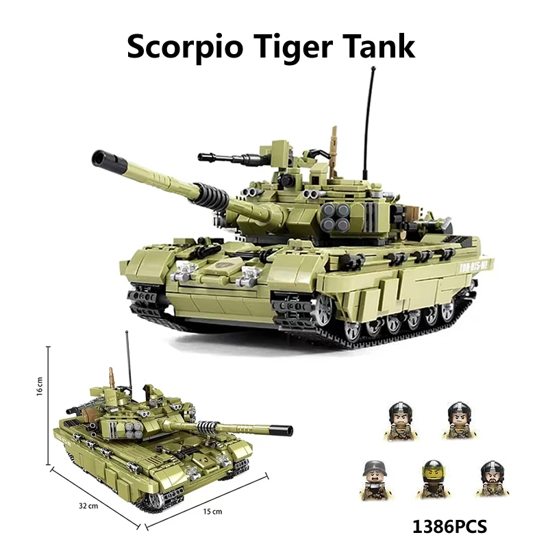 1386PCS-WW2-Military-The-Scorpio-Tiger-Tank-Model-Building-Blocks ...