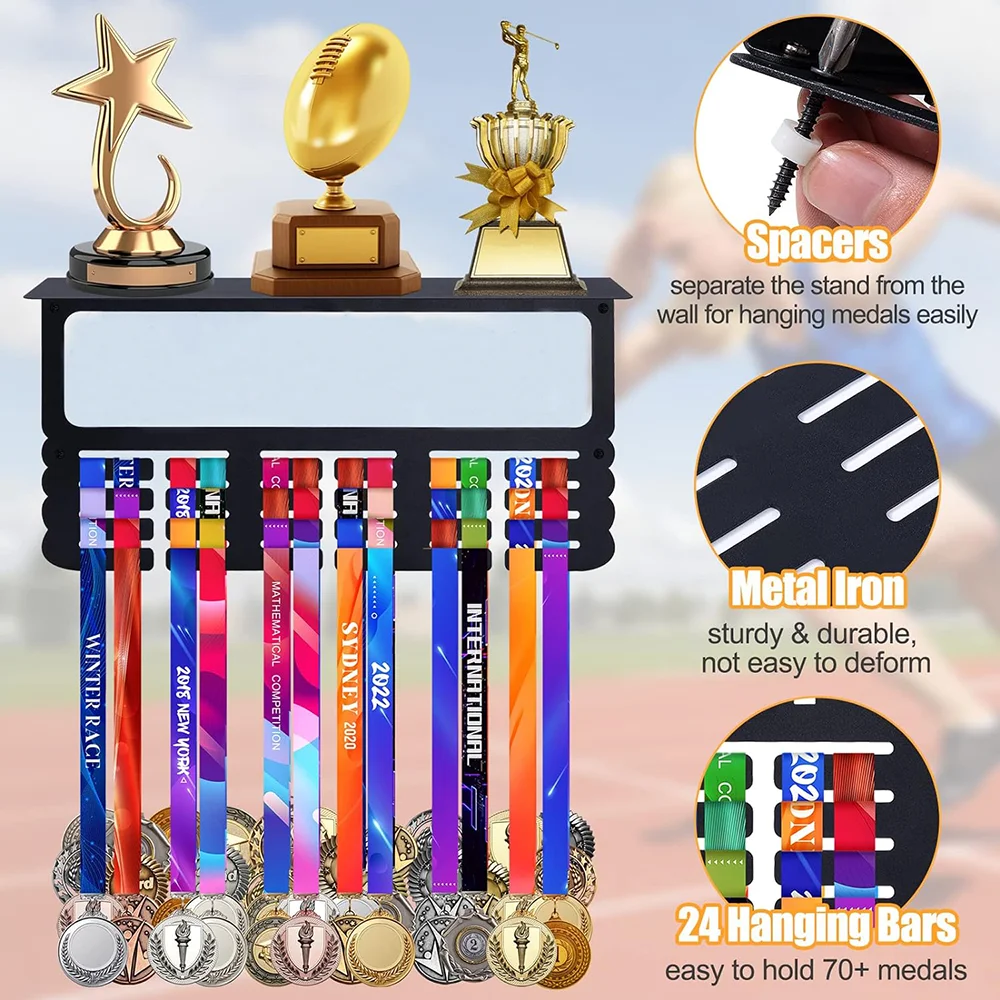 3-Lines-Medal-Hanger-Display-Holder-Trophy-Shelf-Gymnastics-Medal ...