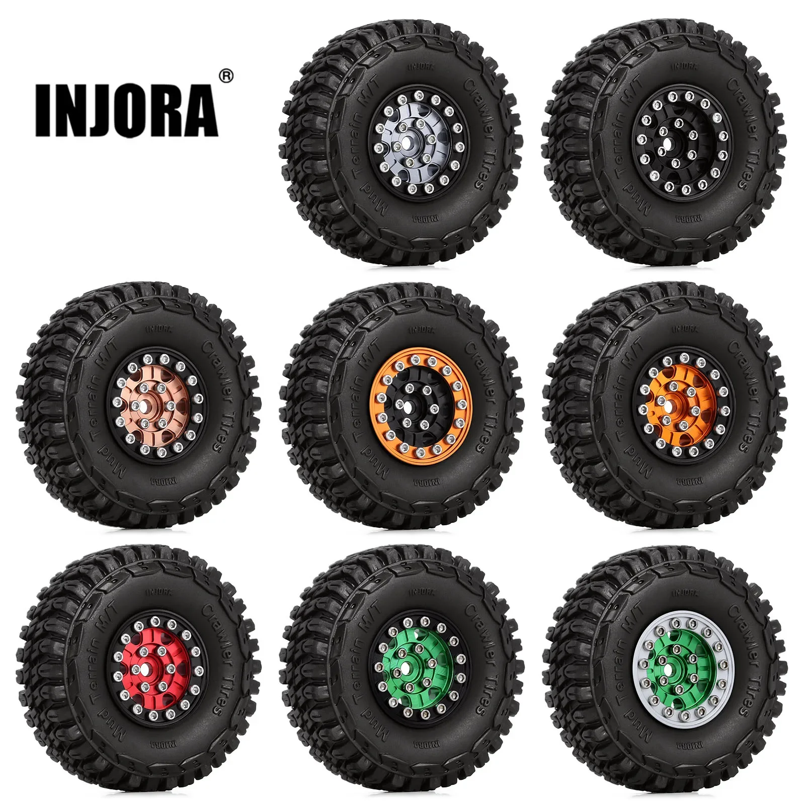 INJORA-1-0-Aluminum-Beadlock-Wheels-Soft-Rubber-Tires-Set-for-1-24-RC ...