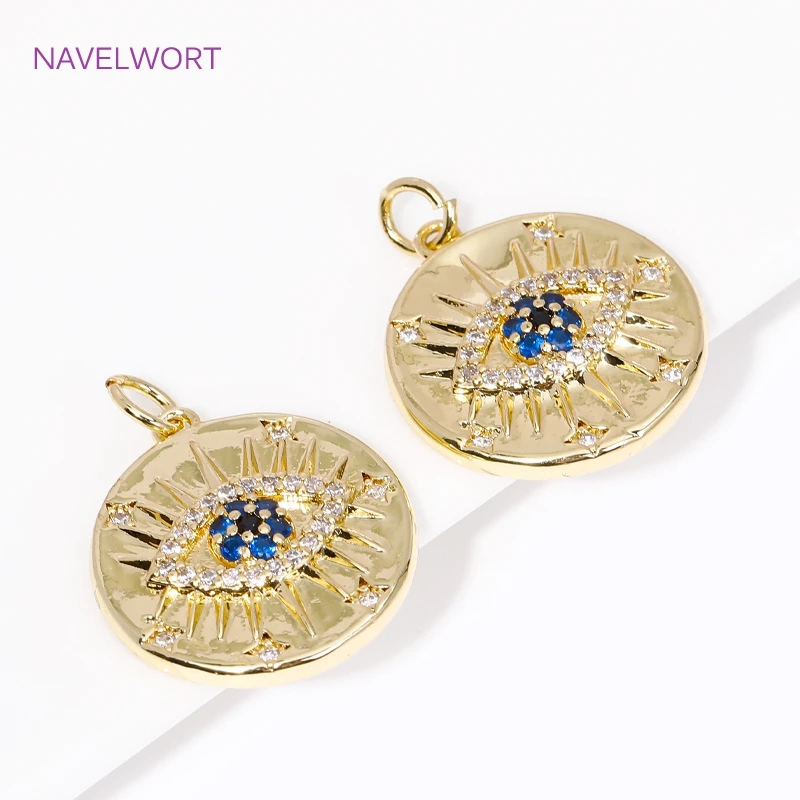 18K-Gold-Plated-Inlay-Blue-Zircon-Round-Devil-Eye-Charm-Pendants-For ...