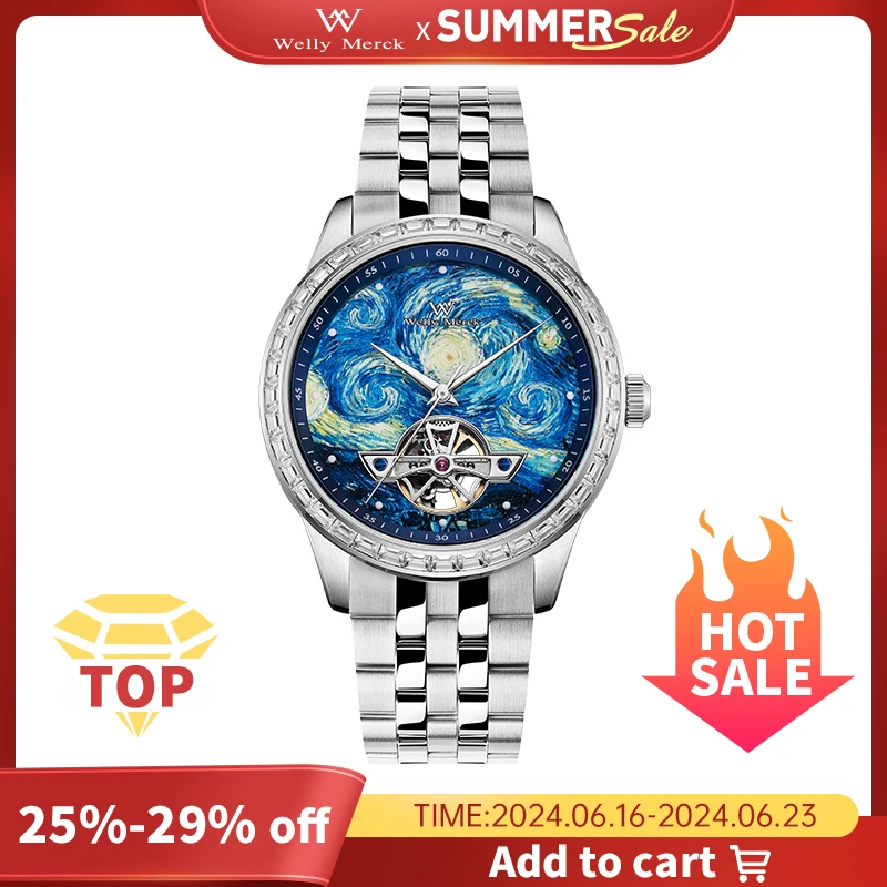 Welly-Merck-Otomatik-Mekanik-Erkek-Saat-Paslanmaz-elik-Safir-Su-Ge ...