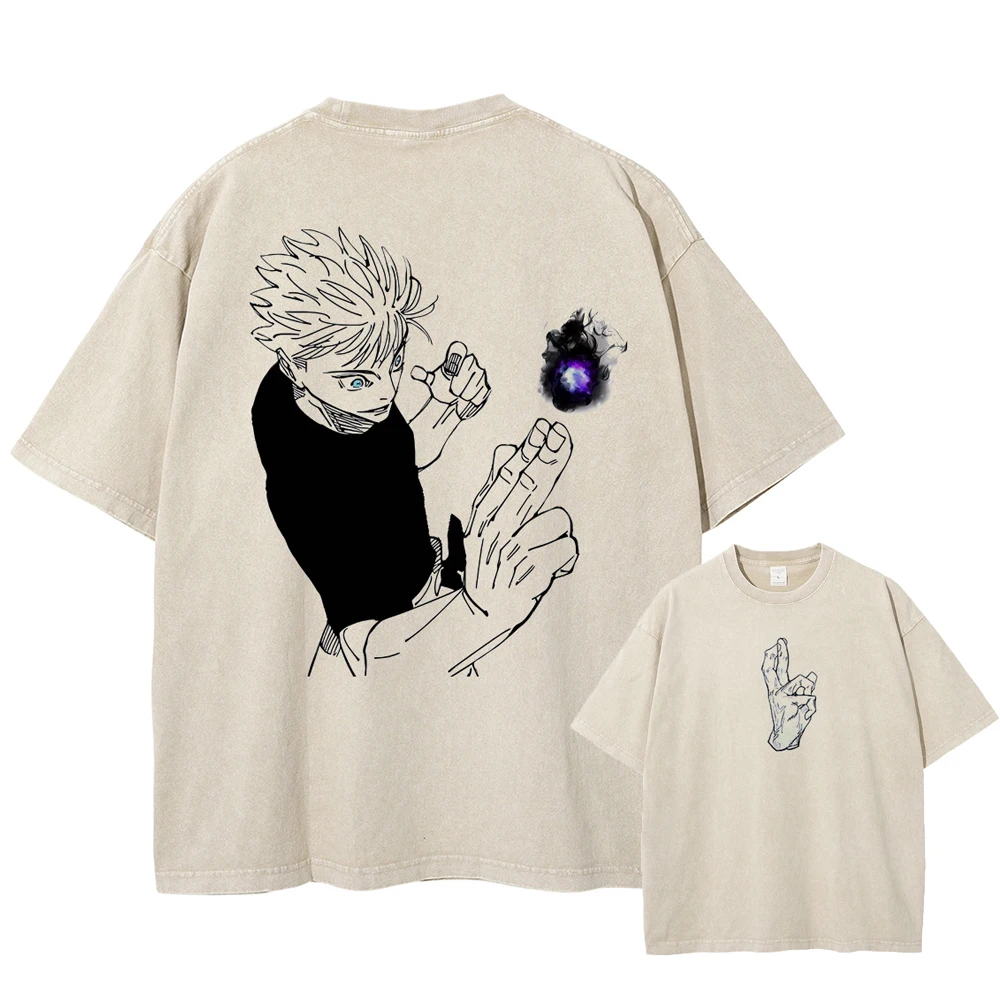 Anime Jujutsu Kaisen Gojo Satoru Graphic T Shirt Men Manga Cotton ...
