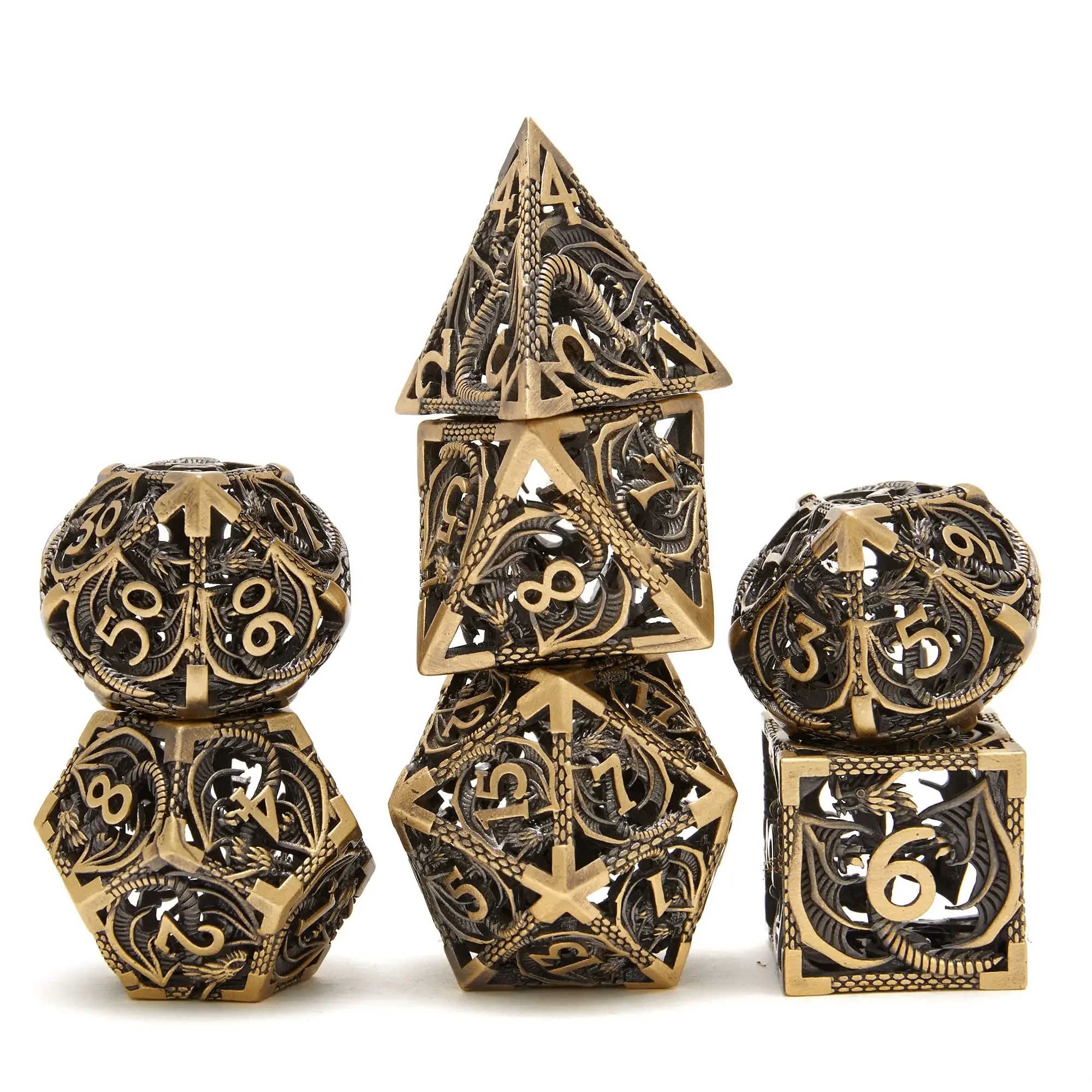 MINI-PLANET-Hollow-Metal-Dice-Set-DND-Octopus-Polyhedron-Dice-RPG-Board ...