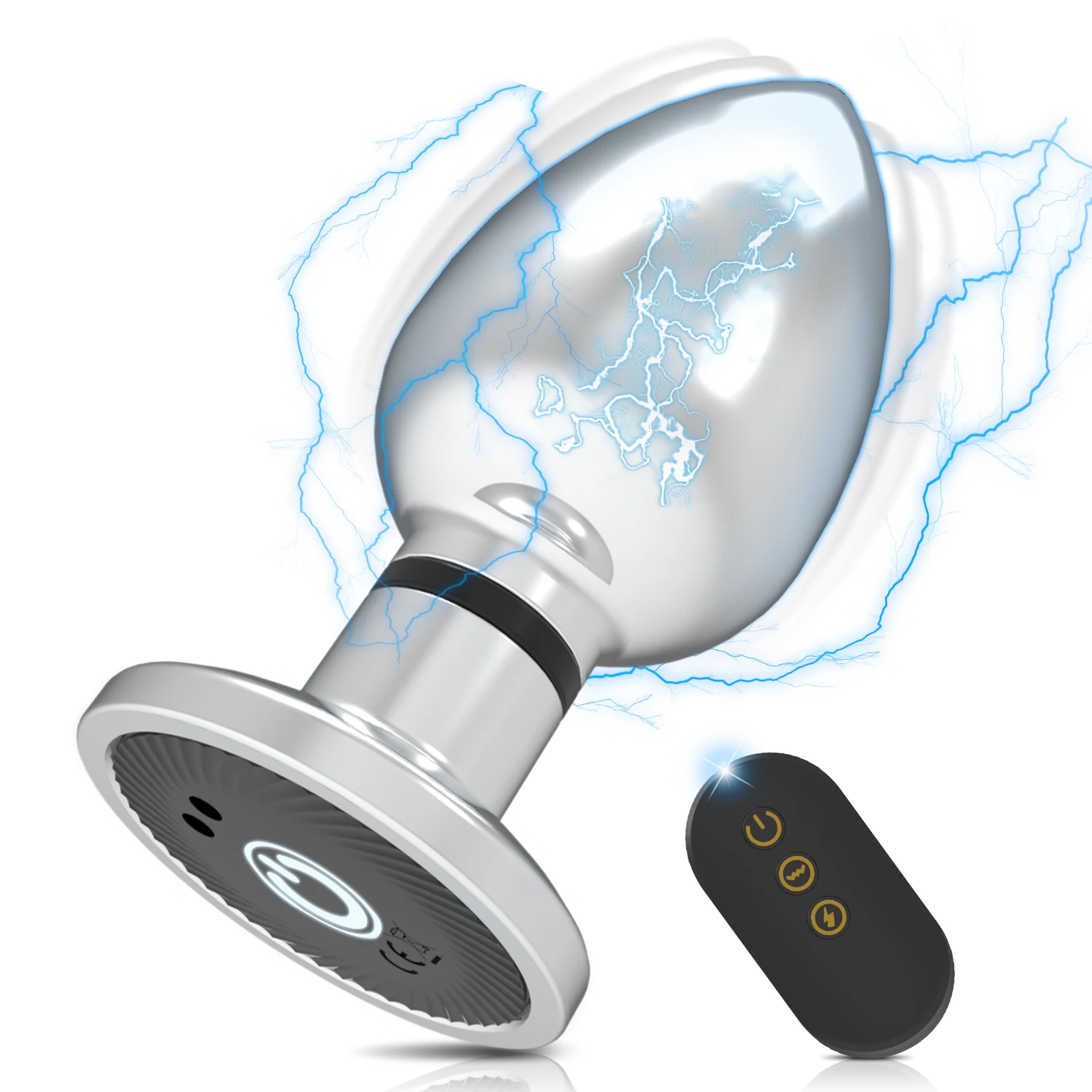 Butt-Plug-Remote-Control-BDSM-Electrical-Shock-Vibrator-Women-Metal ...