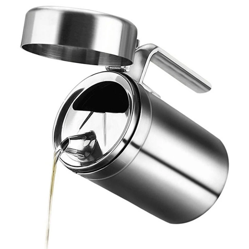 Kitchen Oil Bottle Stainless Steel Leak Proof Oil Storage Bottle ...
