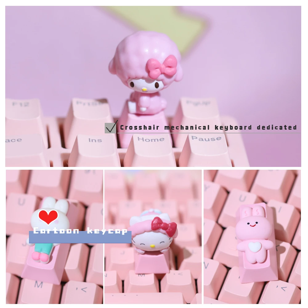 Kawaii-Keycap-Anime-Cute-Cartoon-Pink-ESC-R4-Key-PBT-Three-dimensional ...