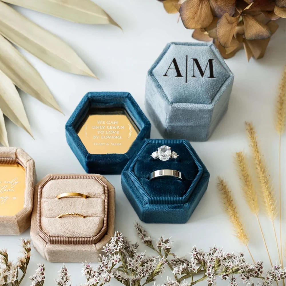 Custom Ring Box Wedding Ceremony | Personalized Wedding Rings Box - Ring Box Wedding - Aliexpress