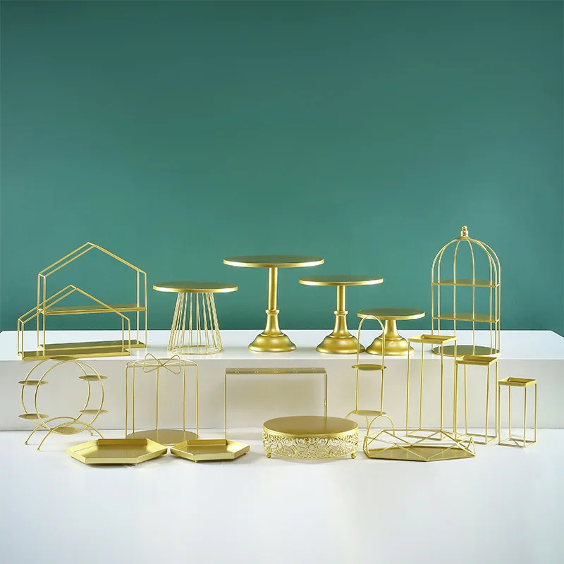 European-Metal-Stable-Dessert-Table-Cake-Topper-Display-Stand-Tray-Hand ...