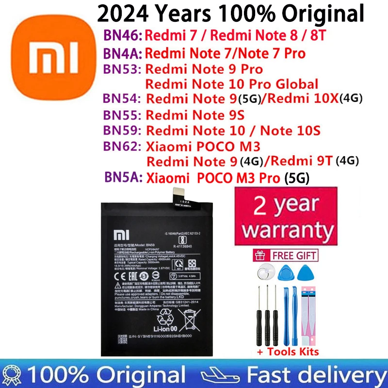Original-BN46-BN4A-BN5A-BN53-BN54-BN55-BN59-BN62-Battery-For-Xiaomi ...