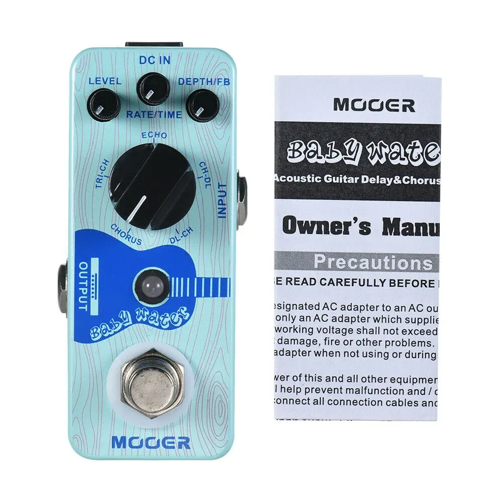 Mooer Guitar Effect Pedal True Bypass 5 Modes Baby Water Delay Amp Chorus Acoustic Guitar ...