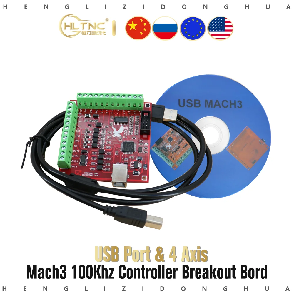 Rnr Breakout Board Usb Mach3 100khz 4 Axis Interface Driver Motion Controller Card A Slave Axis ...