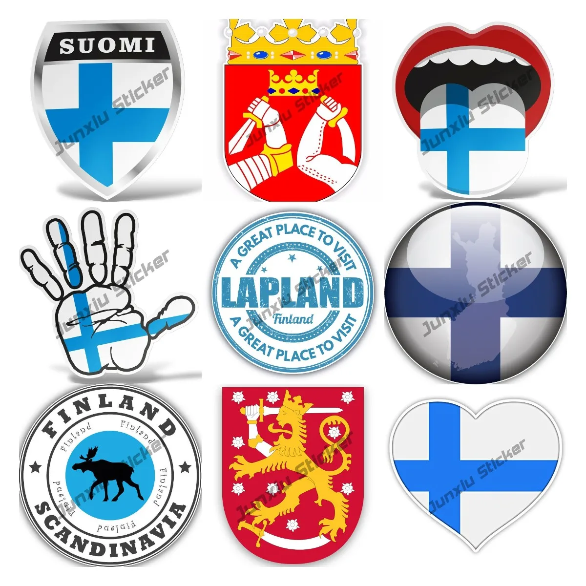 Finland-Suomi-Finnish-Decal-Finnish-Vinyl-Bumper-Sticker-Coat-of-Arms ...