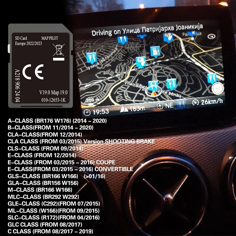 32GB-Full-Version-Car-Navigation-Europe-Sd-Card-V19-For-Mercedes-A218 ...