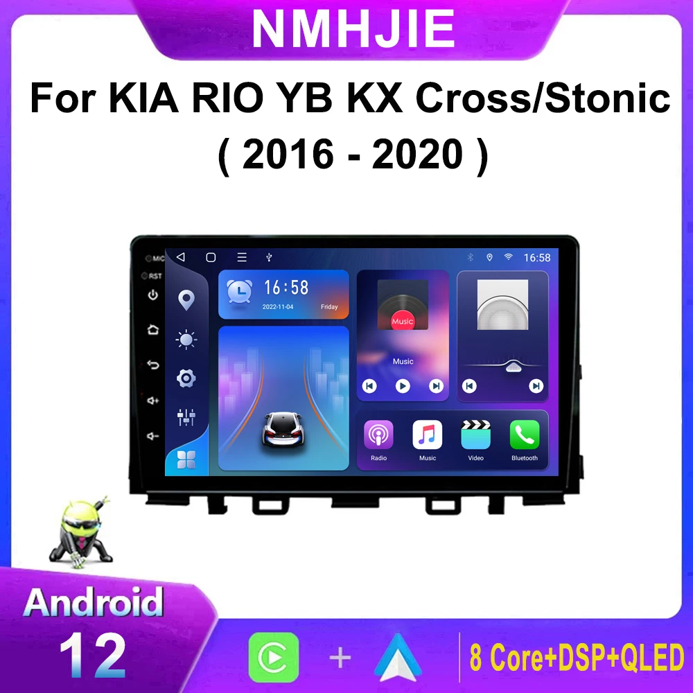 For Kia Rio Yb Kx Cross Stonic 2016-2020 Car Radio Multimedia Video ...