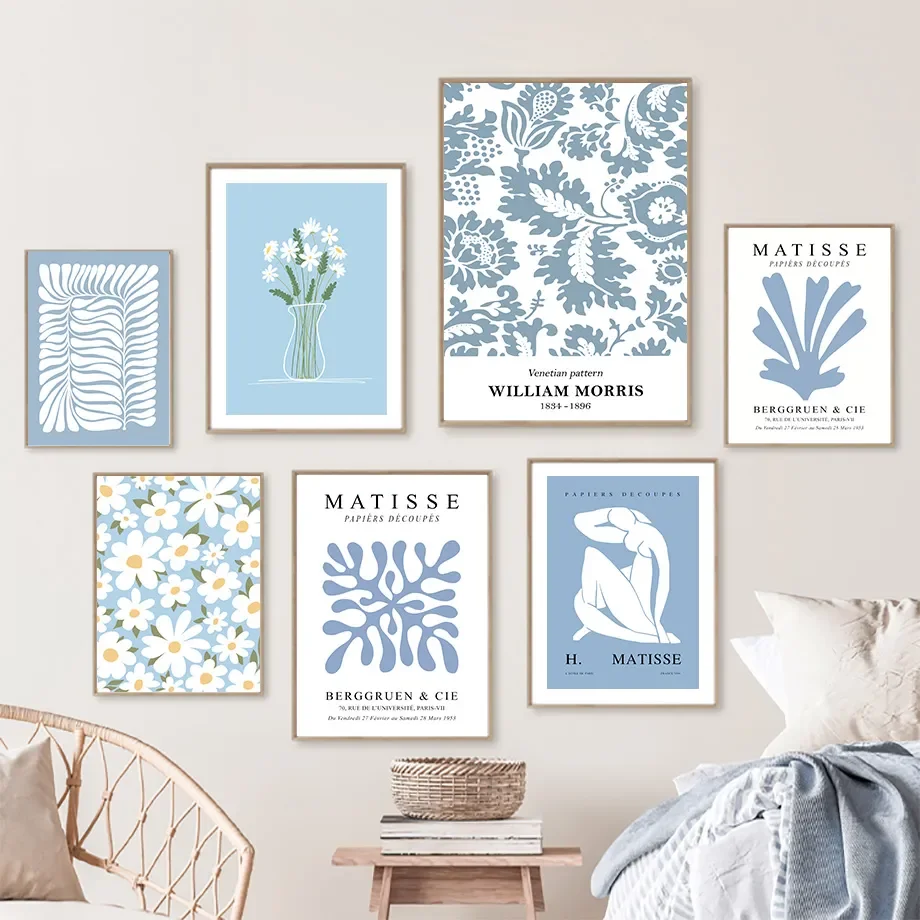 Blue-Henri-Matisse-William-Morris-Flower-Market-Wall-Art-Canvas ...