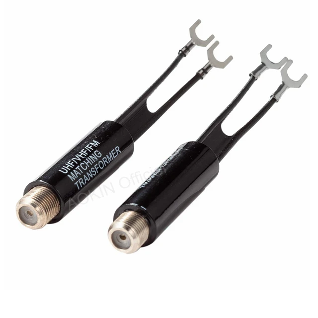 2-Pack Matching Transformer 75 Ohm to 300 Ohm Adapter UHF/VHF/FM ...