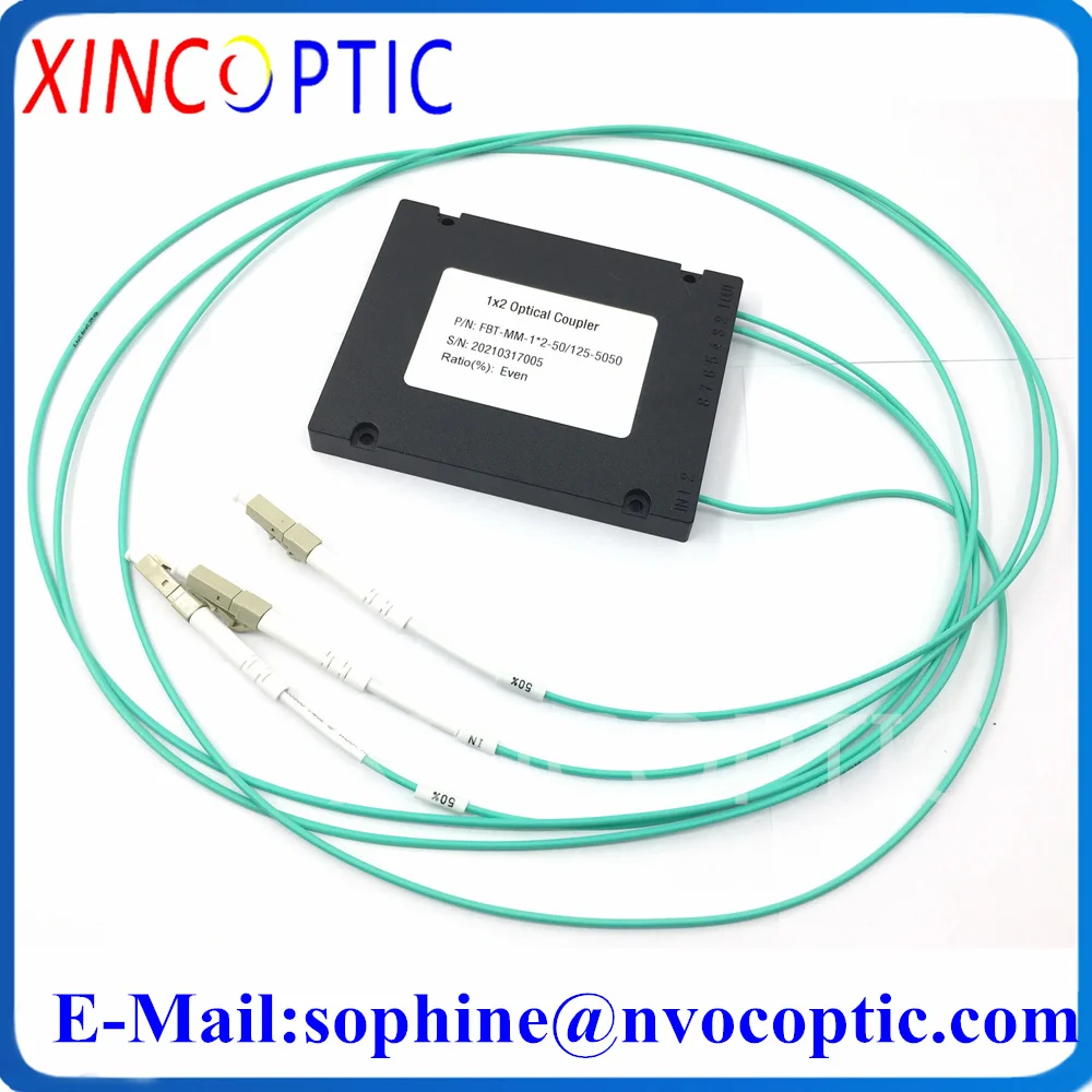 850nm 50/125 MM OM3 50/50 LC/ST/FC/SC 1x2 FBT Coupler 1*2 Multimode ...