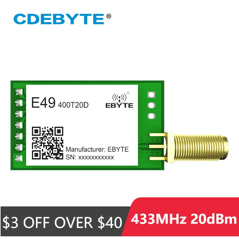 433MHz 20dBm UART wireless module ISM DIP SMA Antenna E49 400T20D ...