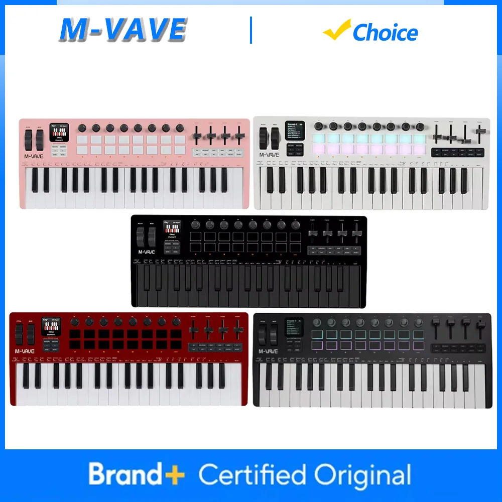 M-VAVE SMK-37 PRO 37 key MIDI Keyboard 16 Drum Pads Sound Source ...