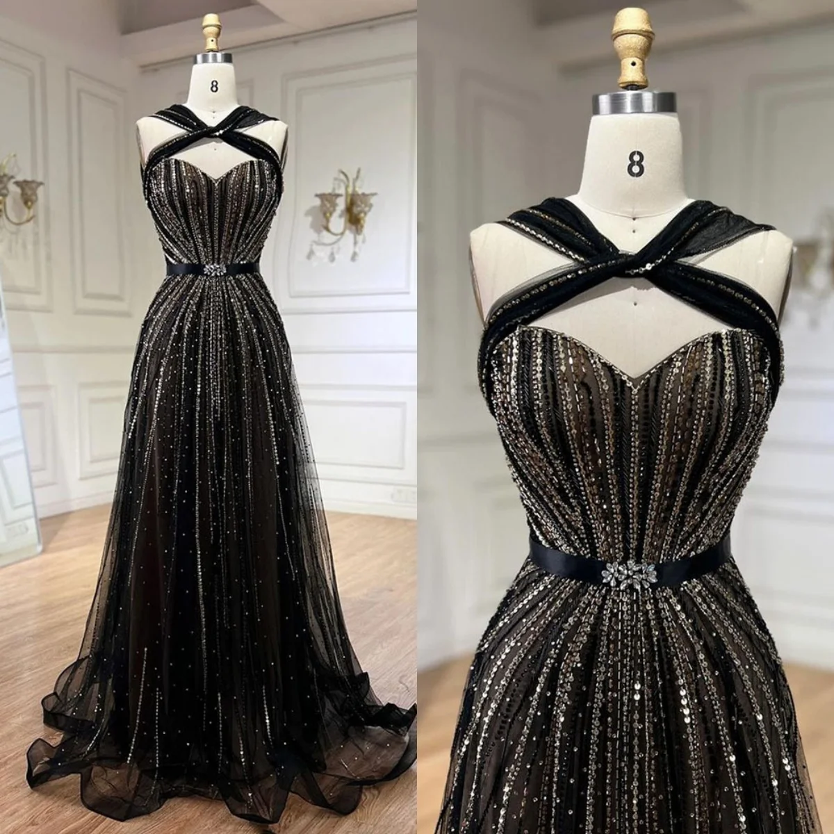 Handmade-Women-s-Formal-Dress-For-Evening-Party-Sleeveless-Beaded-A ...