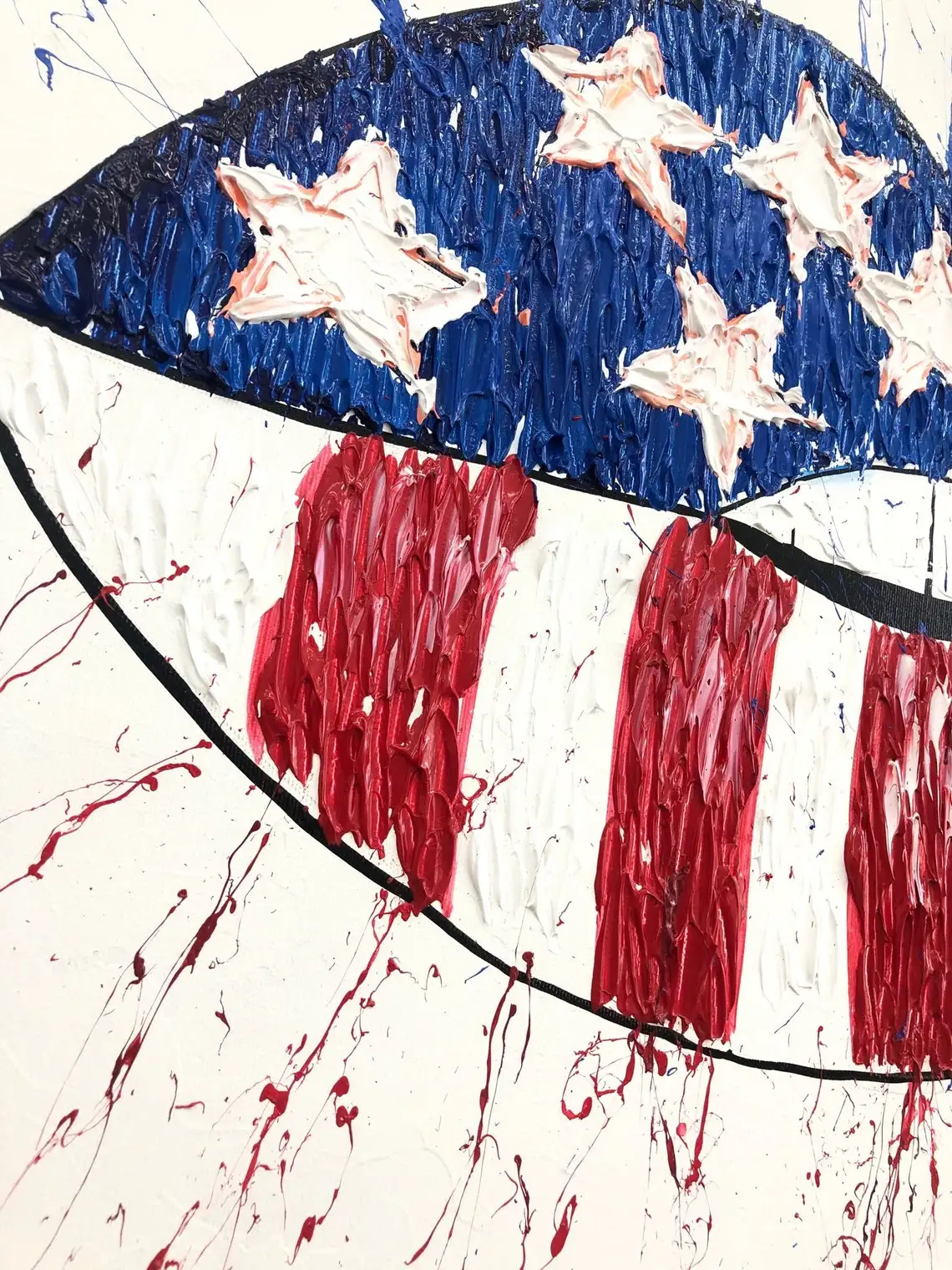 American Flag Abstract Painting