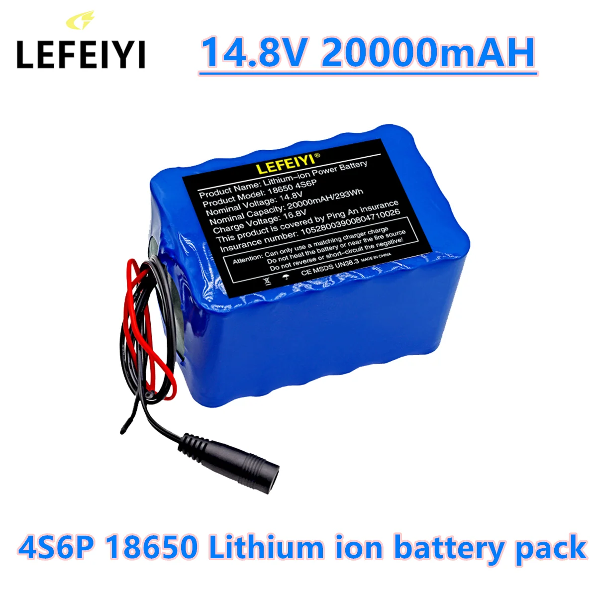 14.8V 20Ah 4S6P 18650 Li-iom Battery Pack Night Fishing Lamp Heater ...