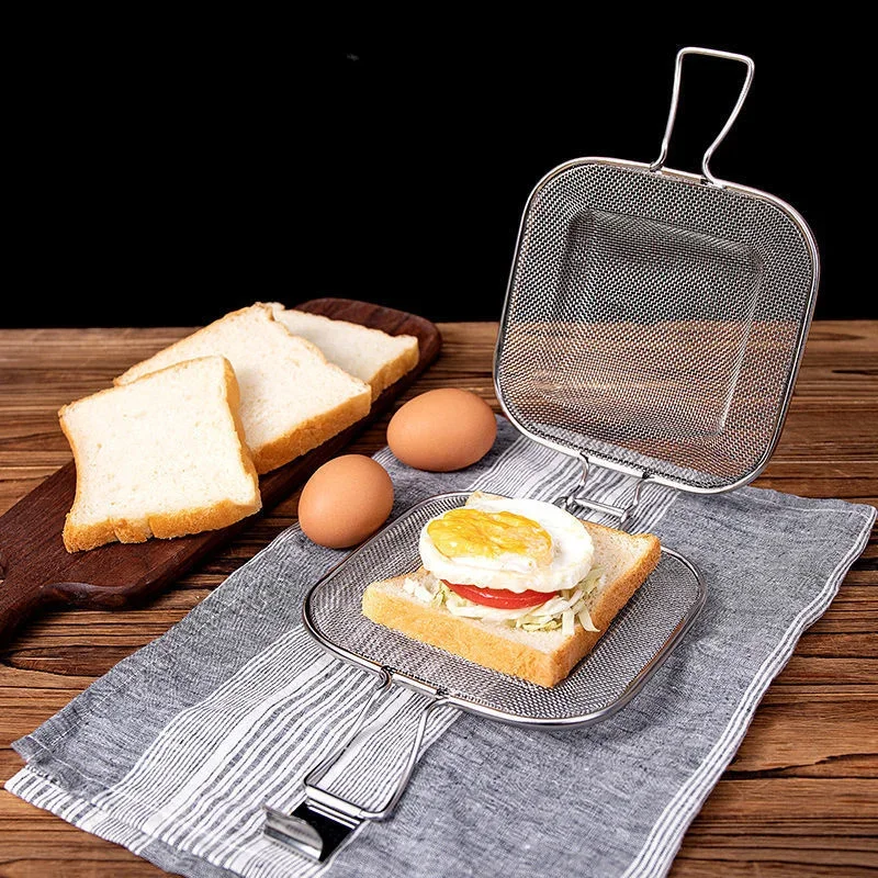 1PC Stainless Steel Sandwich Maker Panini Pressed Bread Baking Net ...