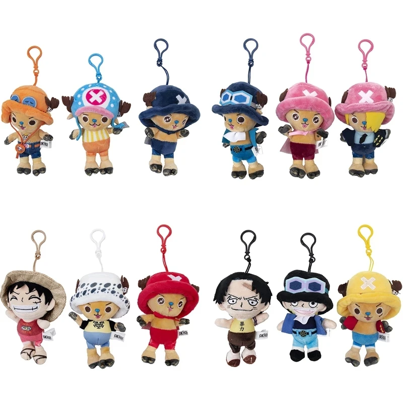 Original-12cm-One-Piece-Anime-Plush-Keychain-Toys-Luffy-Chopper-Sabo ...