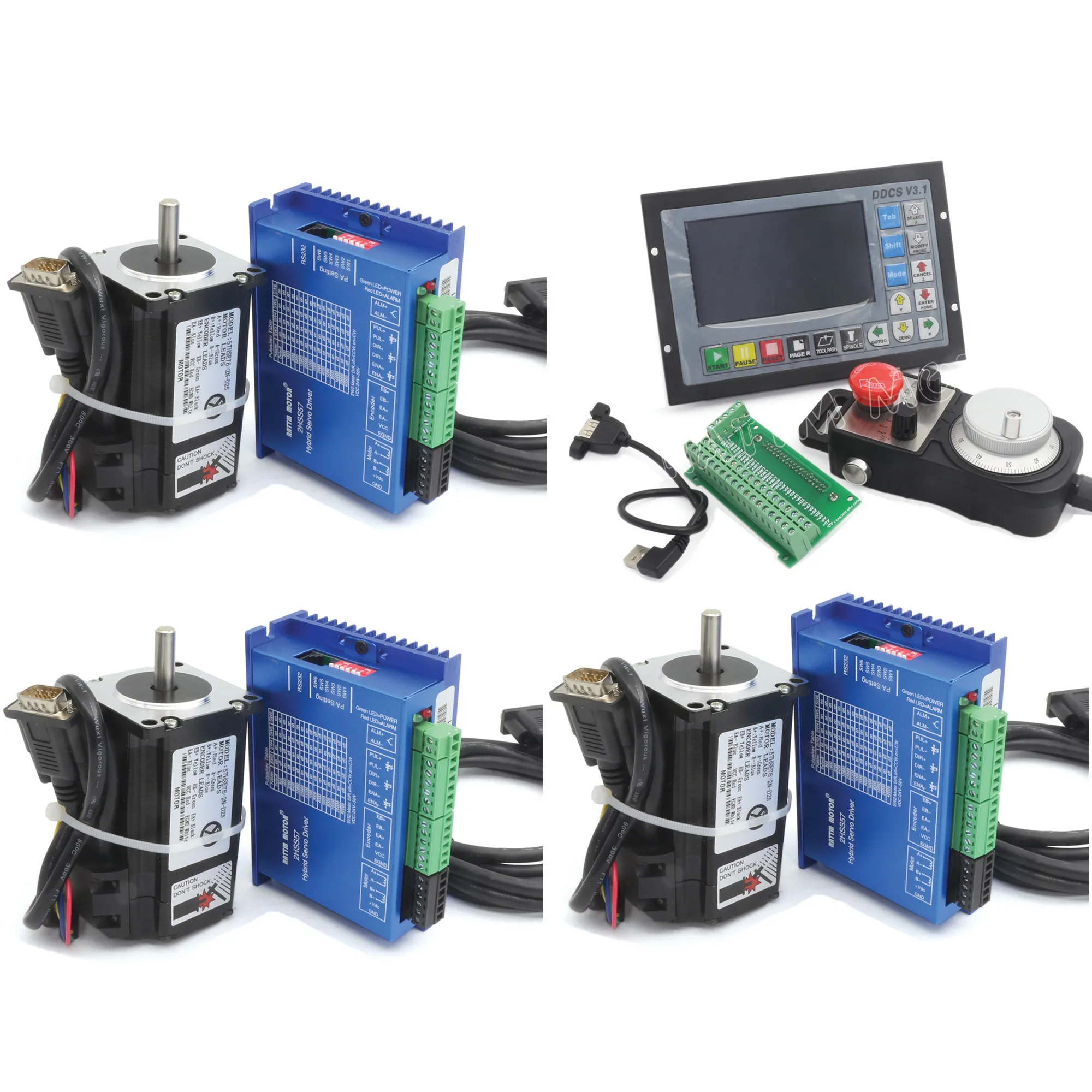 EU-USA-DDCS-V3-1-CNC-Controller-Kit-Nema23-Closed-Loop-Servo-Motor-76mm ...