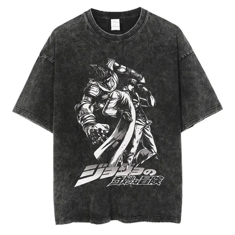 JoJo’s Bizarre Adventure Vintage Washed T-Shirt – Retro Punk Anime Str ...