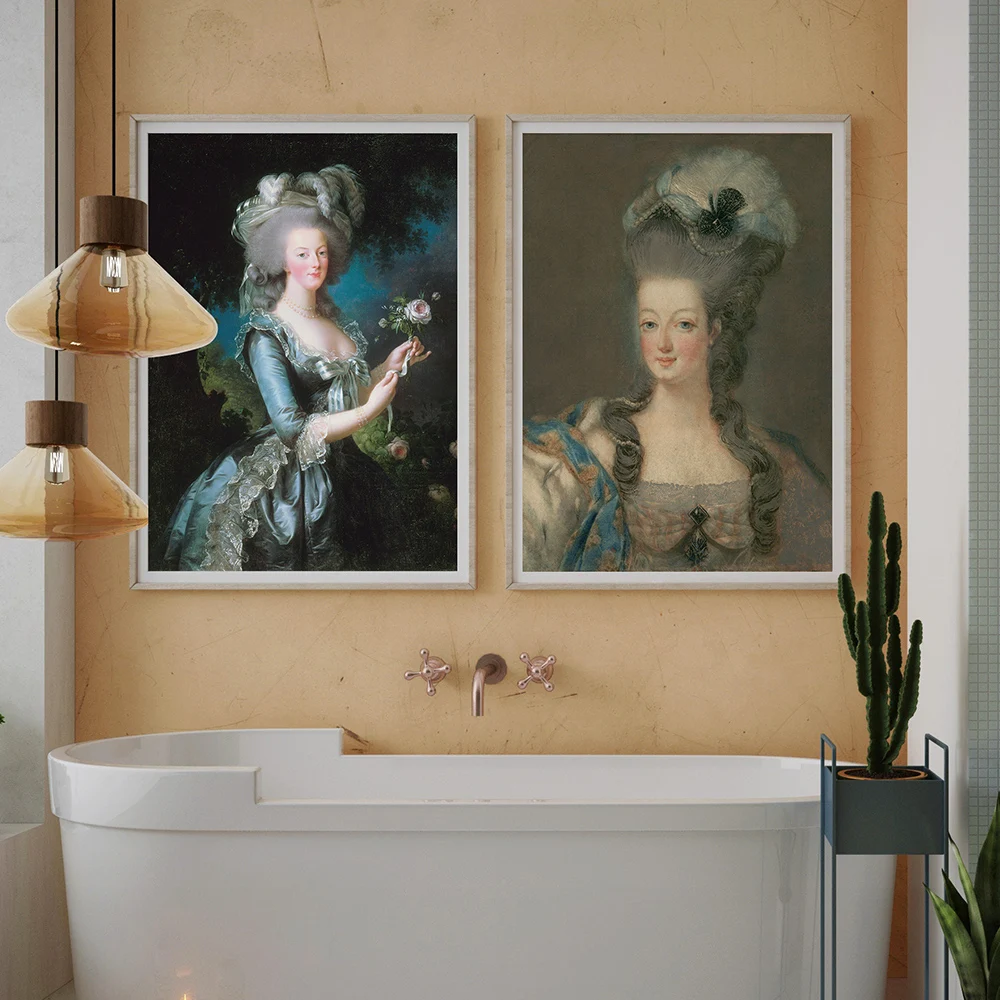 Antique-French-Illustration-Portrait-of-Marie-Antoinette-Oil-Painting ...