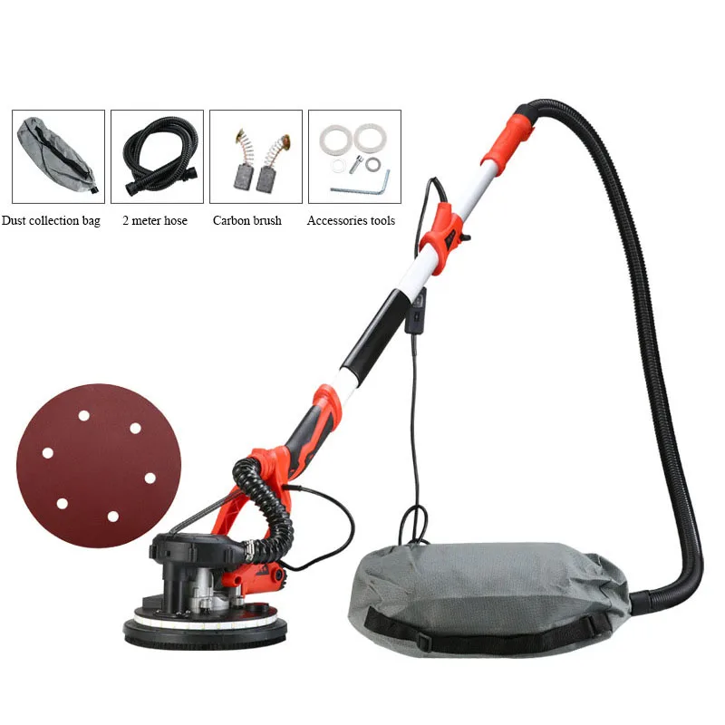 Dust-free Long Pole Wall Grinding Machine Adjustable Speed Putty Sander ...