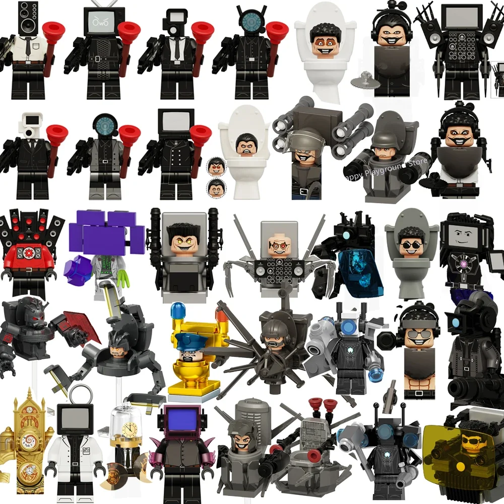 New-Skibidi-Toilet-Anime-Cartoon-Bricks-Doll-Cameraman-Speakerman-TV ...