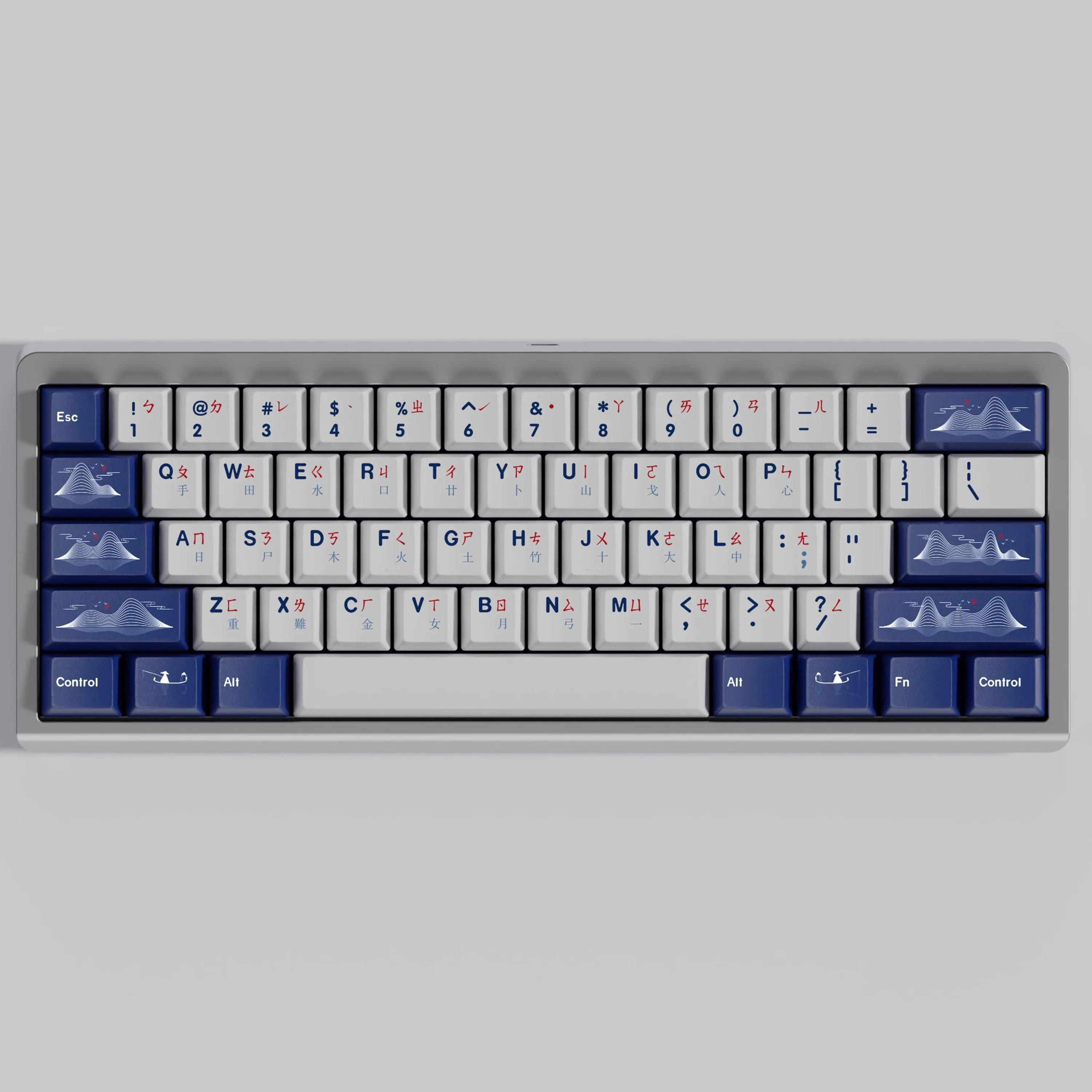 Cherry-Profile-Blue-White-Landscape-Keycap-PBT-Dye-Sublimation-Keycaps ...