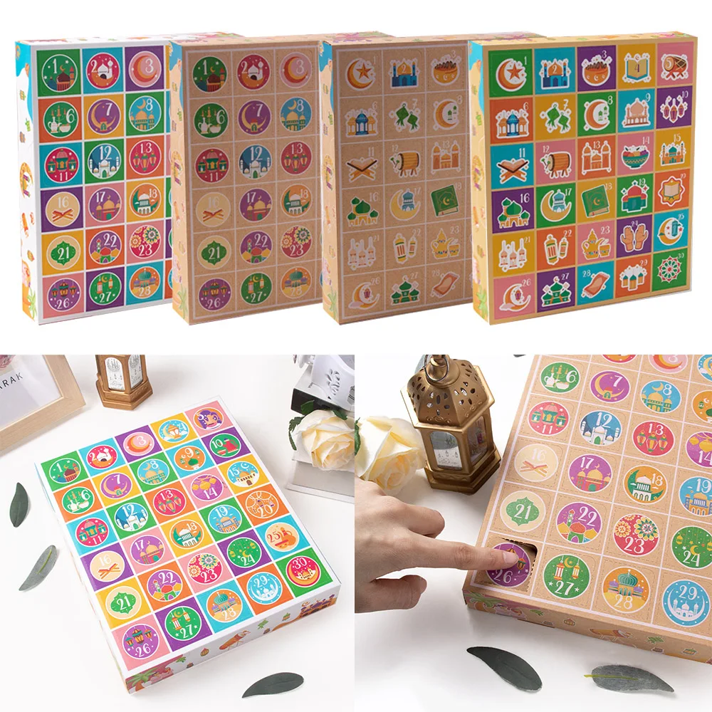 4pcs Ramadan Advent Calendar with 30 Countdown Drawers Pre-Assembled ...