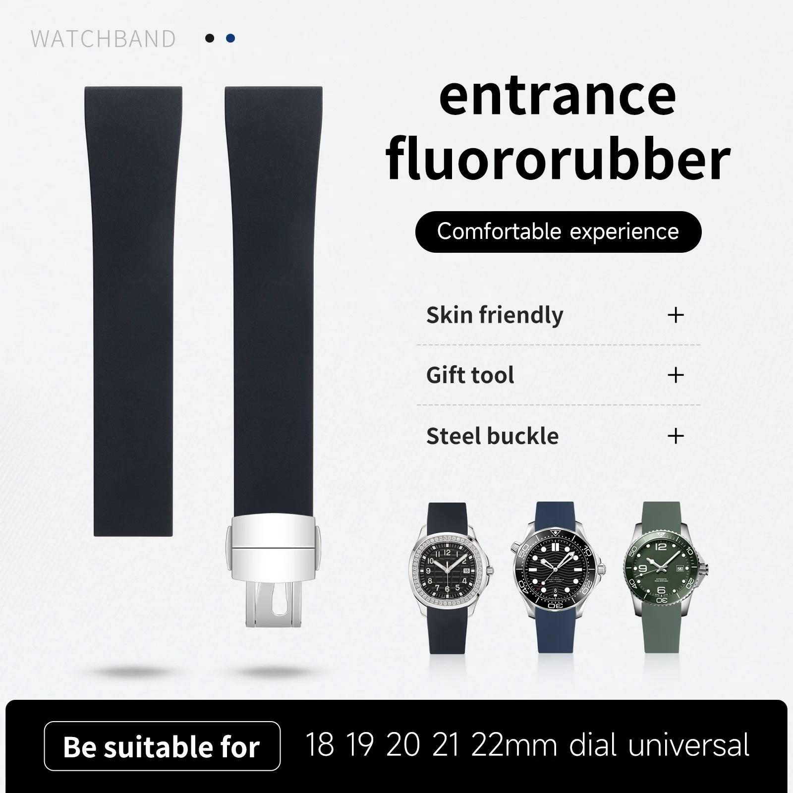 New-Design-Cut-to-Size-Universal-Fluororubber-Watch-Band-Smart-Quick ...