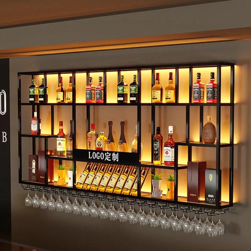 Retro-Bar-Cabinet-Modern-Metal-Industrial-Style-Buffet-Drinks-Storage ...