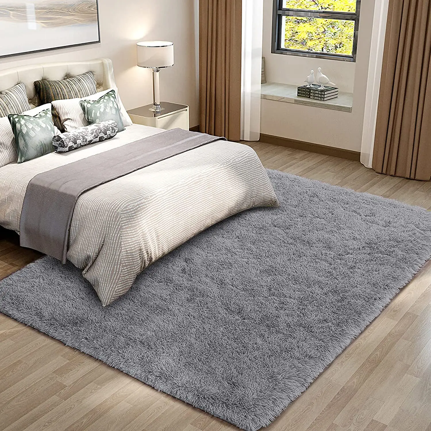 Plush-White-Carpet-Living-Room-Decoration-Fluffy-Rug-Thick-Bedroom ...