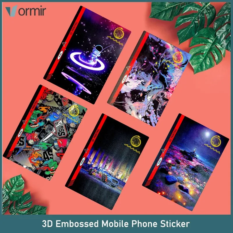 VORMIR 50Pcs 3D Embossed Stickers for Mobile Phone Back Cover Skins for ...