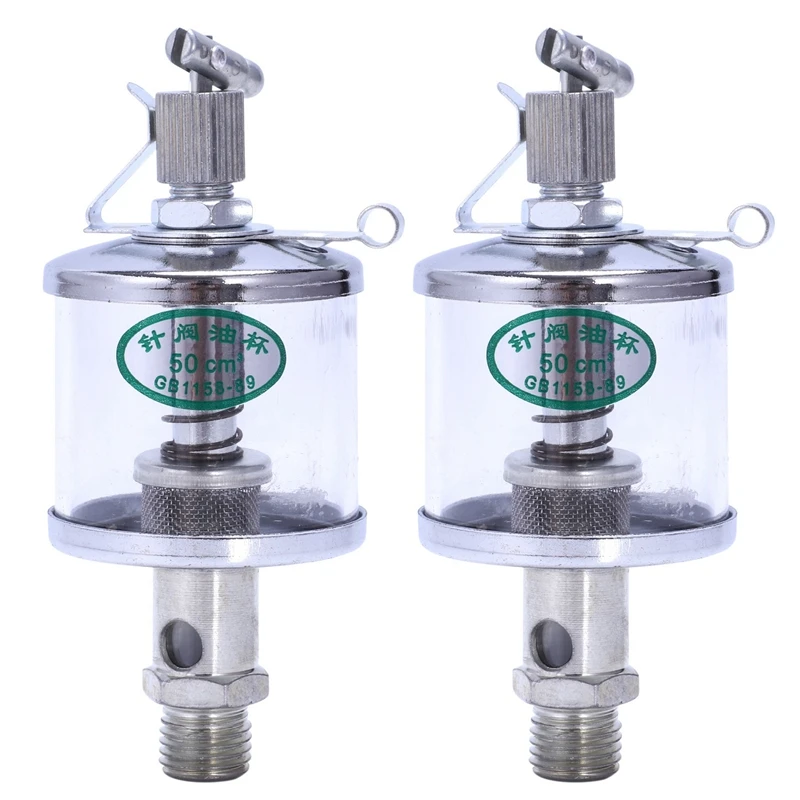 2X-50Ml-Engine-Machine-Lubricator-Oil-Gravity-Drip-Feed-Oiler-Clear ...