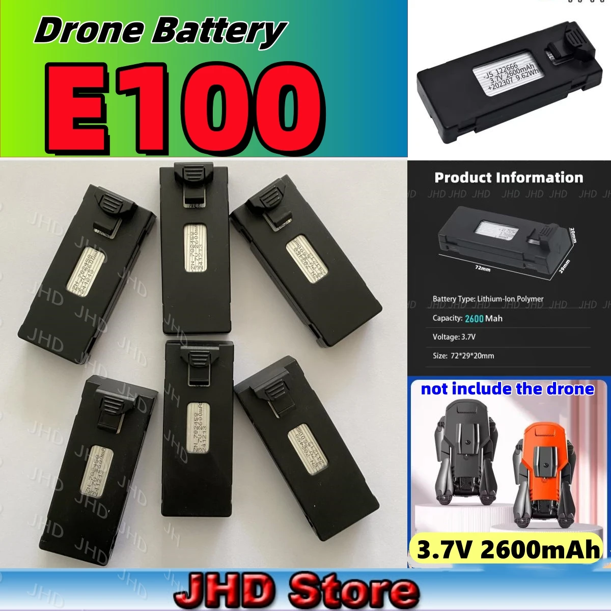 JHD 3.7V 2600Mah Drone Battery RC Charger Accessory For E88 E525 E88EVO ...