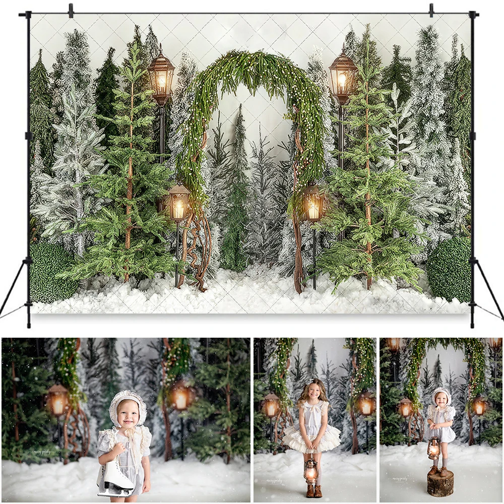 Christmas Tree Farm Stroll Photography Backdrops Winter Snow Photo ...