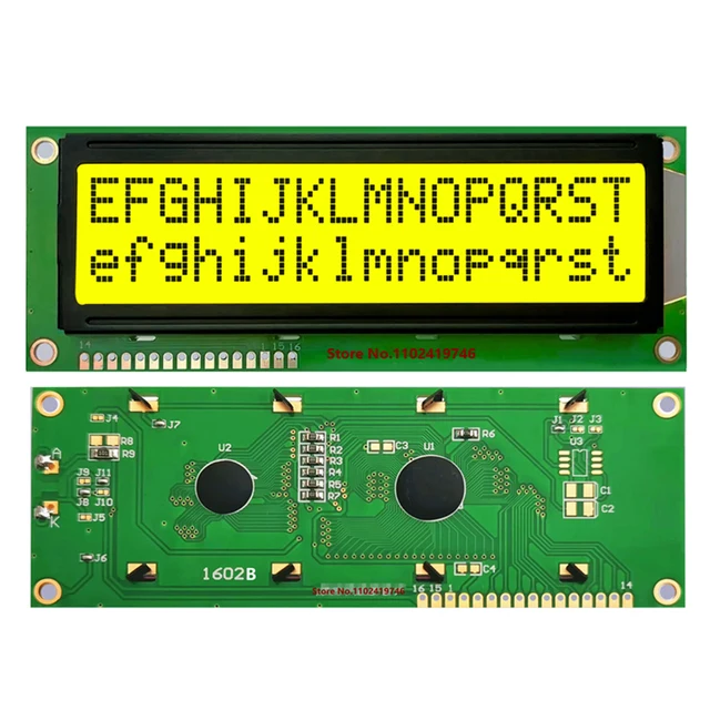 5V Large Biggest Size 1602 LCD Display STN Yellow Blue Gray English ...