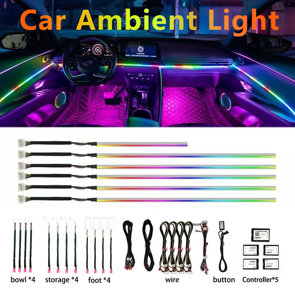 Car-Ambient-Light-18in1-Car-modified-interior-magic-Color-256-colors ...