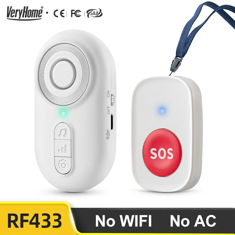 Caregiver Pager Wireless Nurse Call Buttons for Elderly Monitoring SOS ...